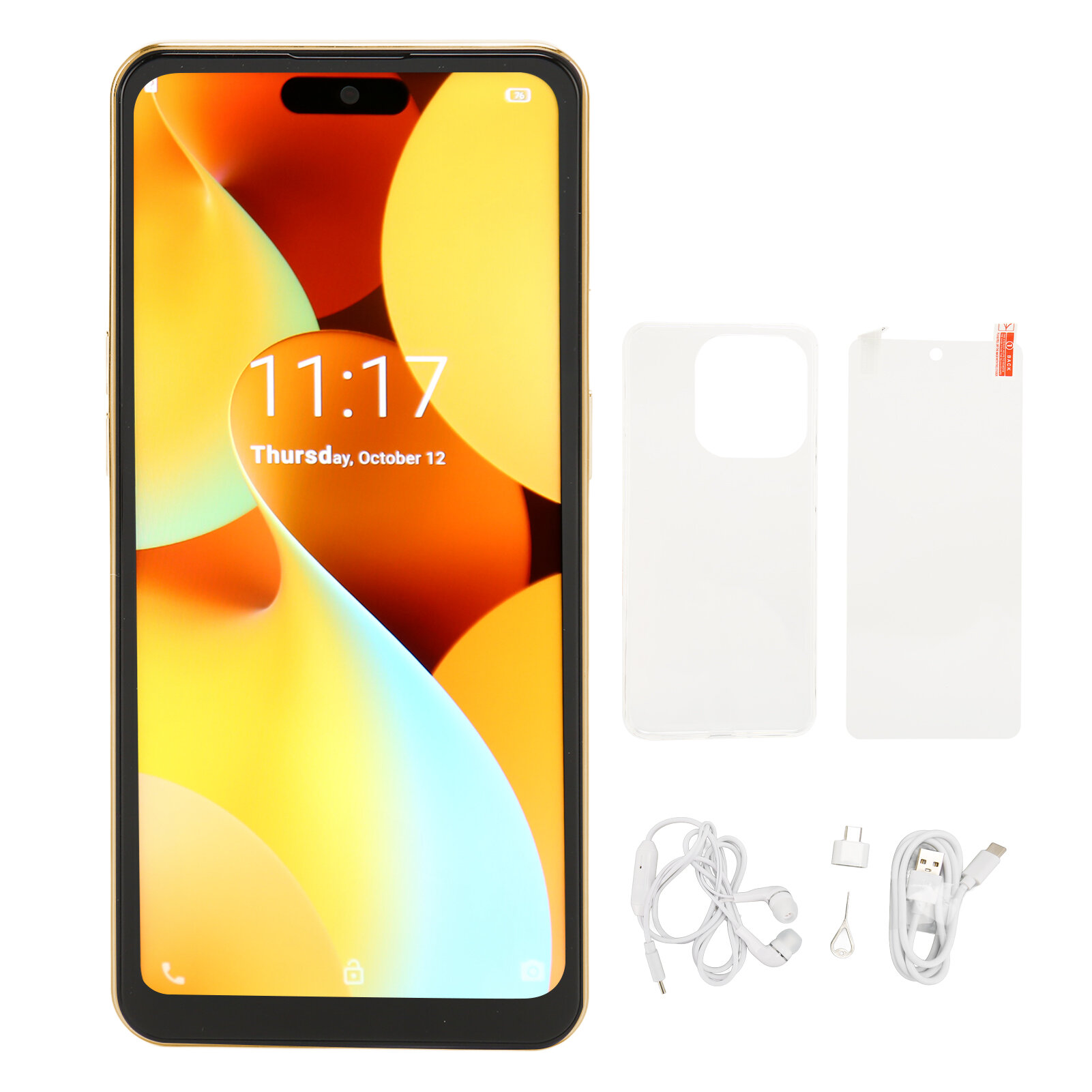 Разблокированный смартфон Android 12: 6.53 дисплей, 7800 мАч, камеры 8+24 МП, 8/64 ГБ, ультратонкий