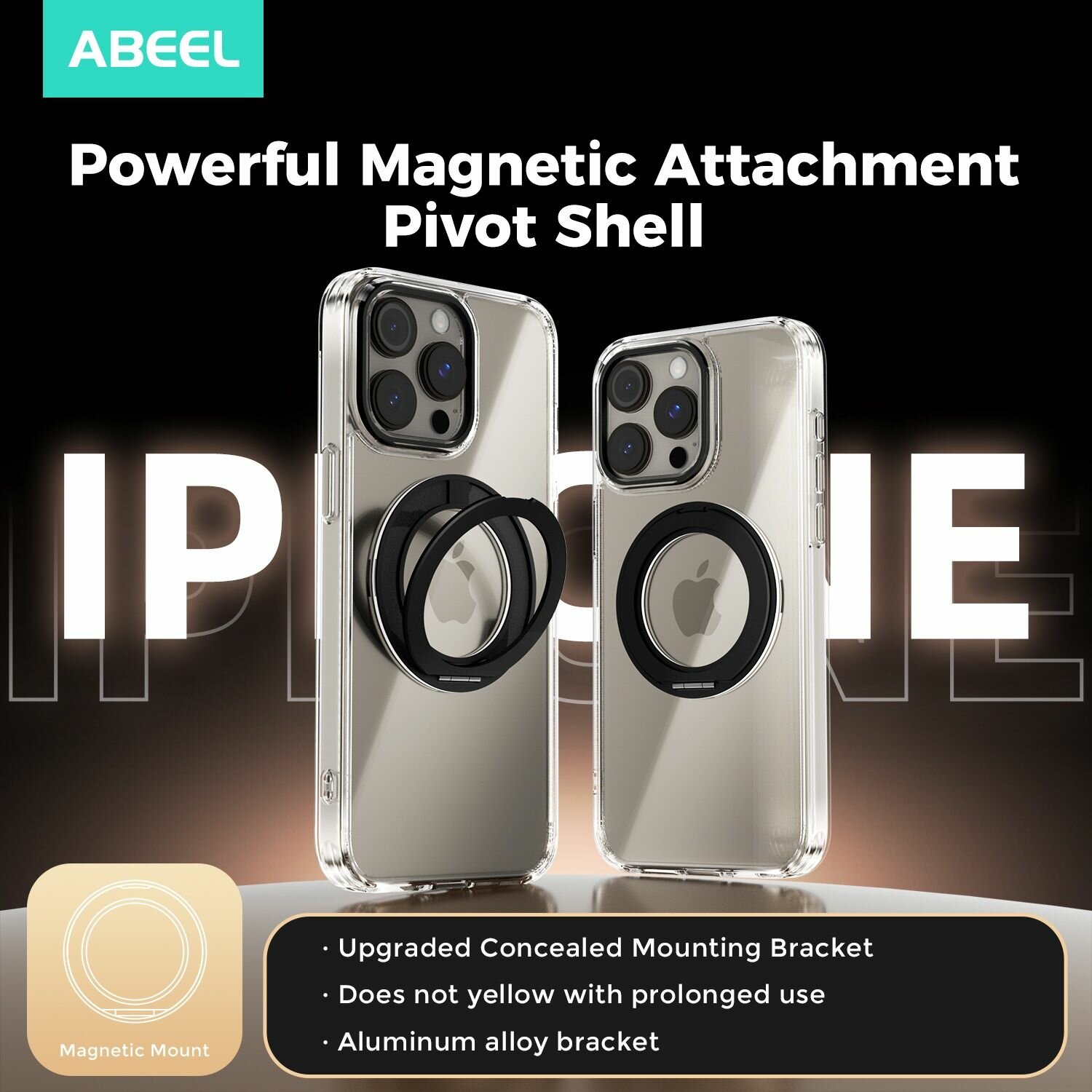 Чехол на Apple iPhone 15 Pro Max (айфон 15 про макс) Вращающийся магнитный кронштейн