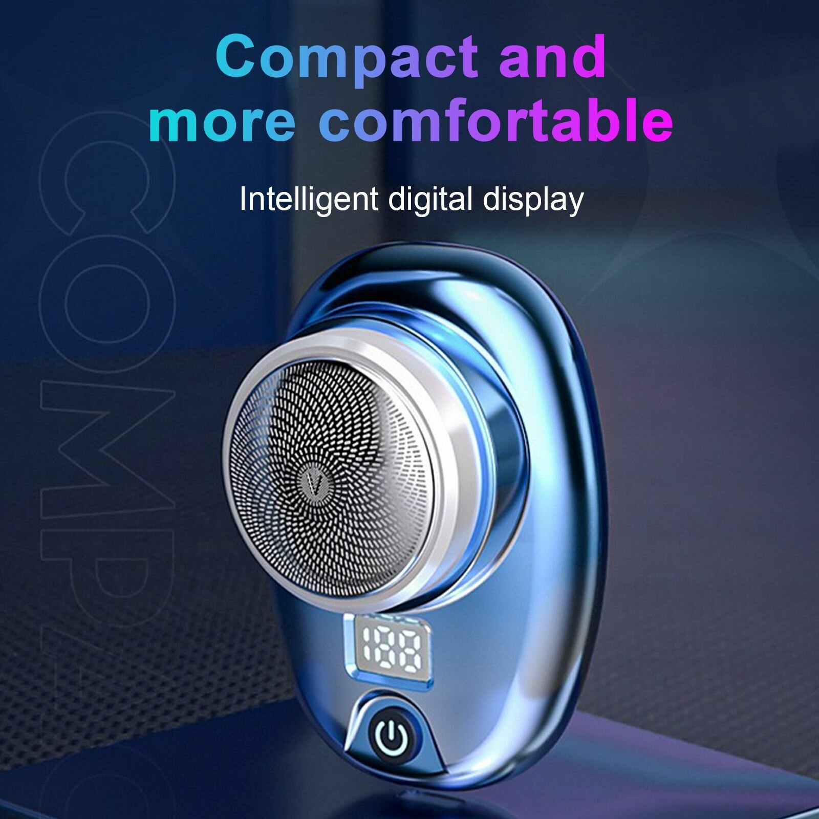 Мужская электробритва, портативный аккумуляторный триммер для бороды с цифровым дисплеем, бритва на батарейках для ежедневного использования дома и в поездках