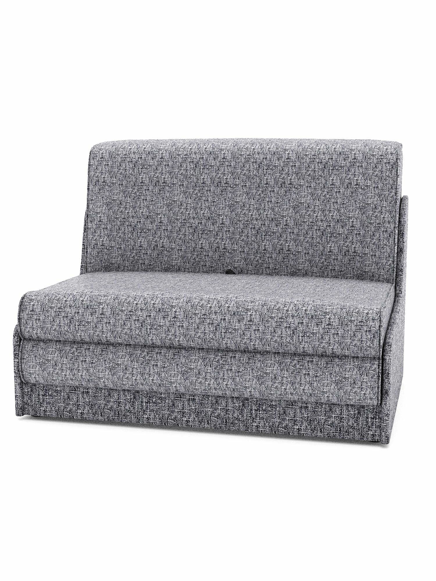 Диван раскладной полутороспальный 120 см, без подлокотников, флок серый штрих №75 / олбп