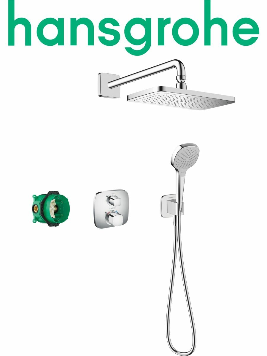 Душевая система Hansgrohe Croma E с тропическим душем / встраиваемая с термостатом 27953000