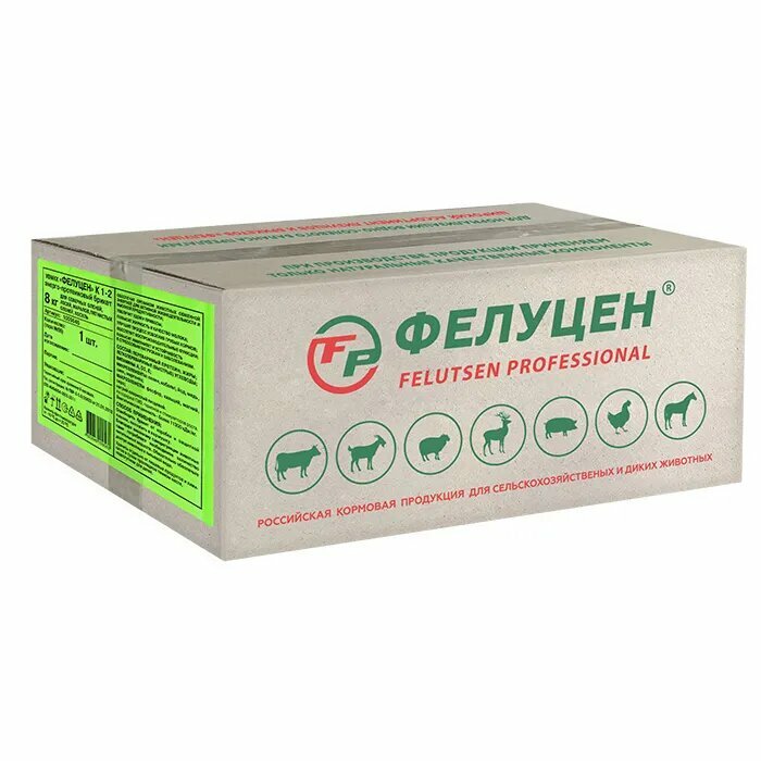 Фелуцен Заливной брикет энерго-протеиновый для оленей, лосей, маралов, косуль (литера К1-2) , 8кг