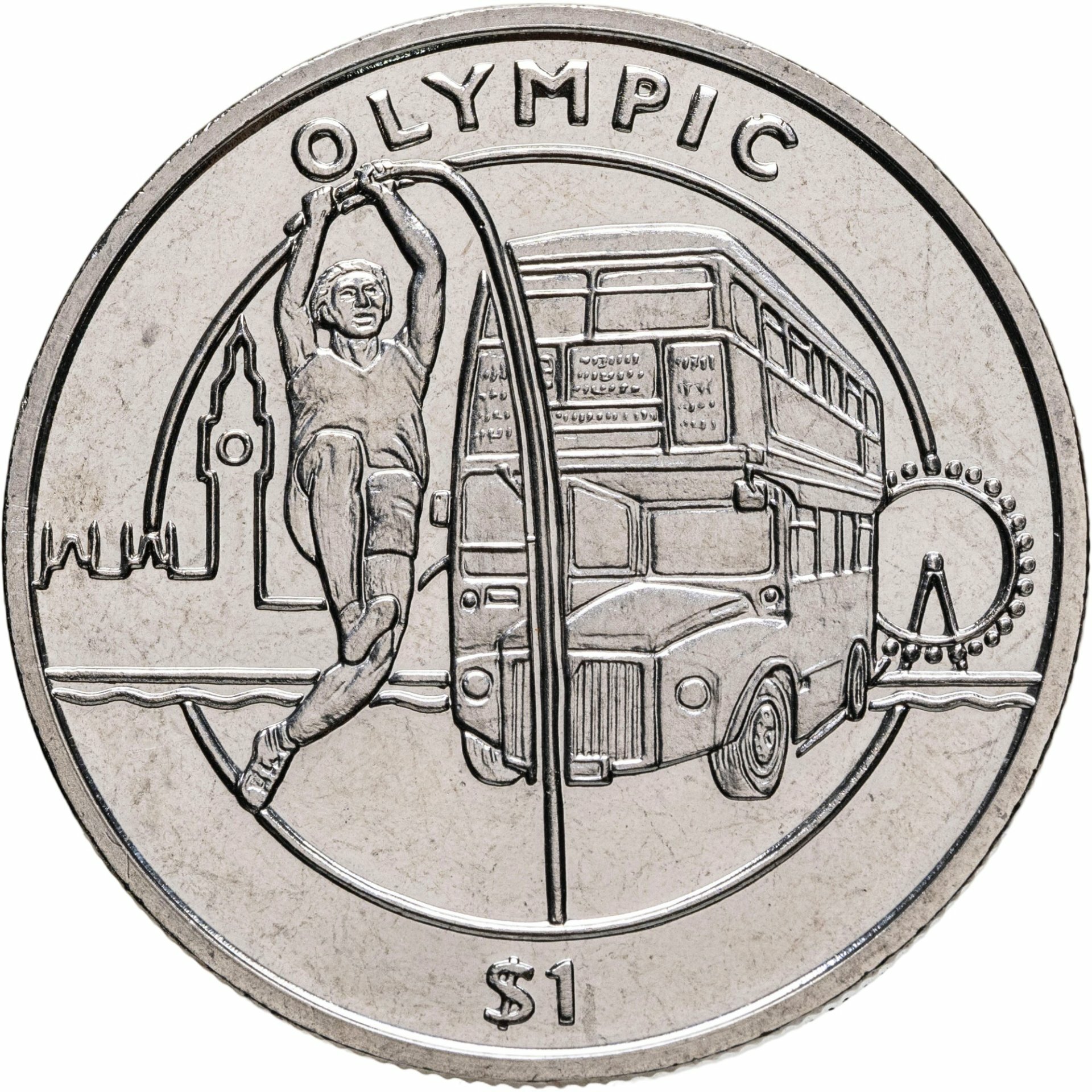 Сьерра-Леоне 1 доллар dollar 2012 "XXX летние Олимпийские Игры, Лондон 2012 - Прыжок с шестом", Мельхиор медь-никель, в сохранности BUNC