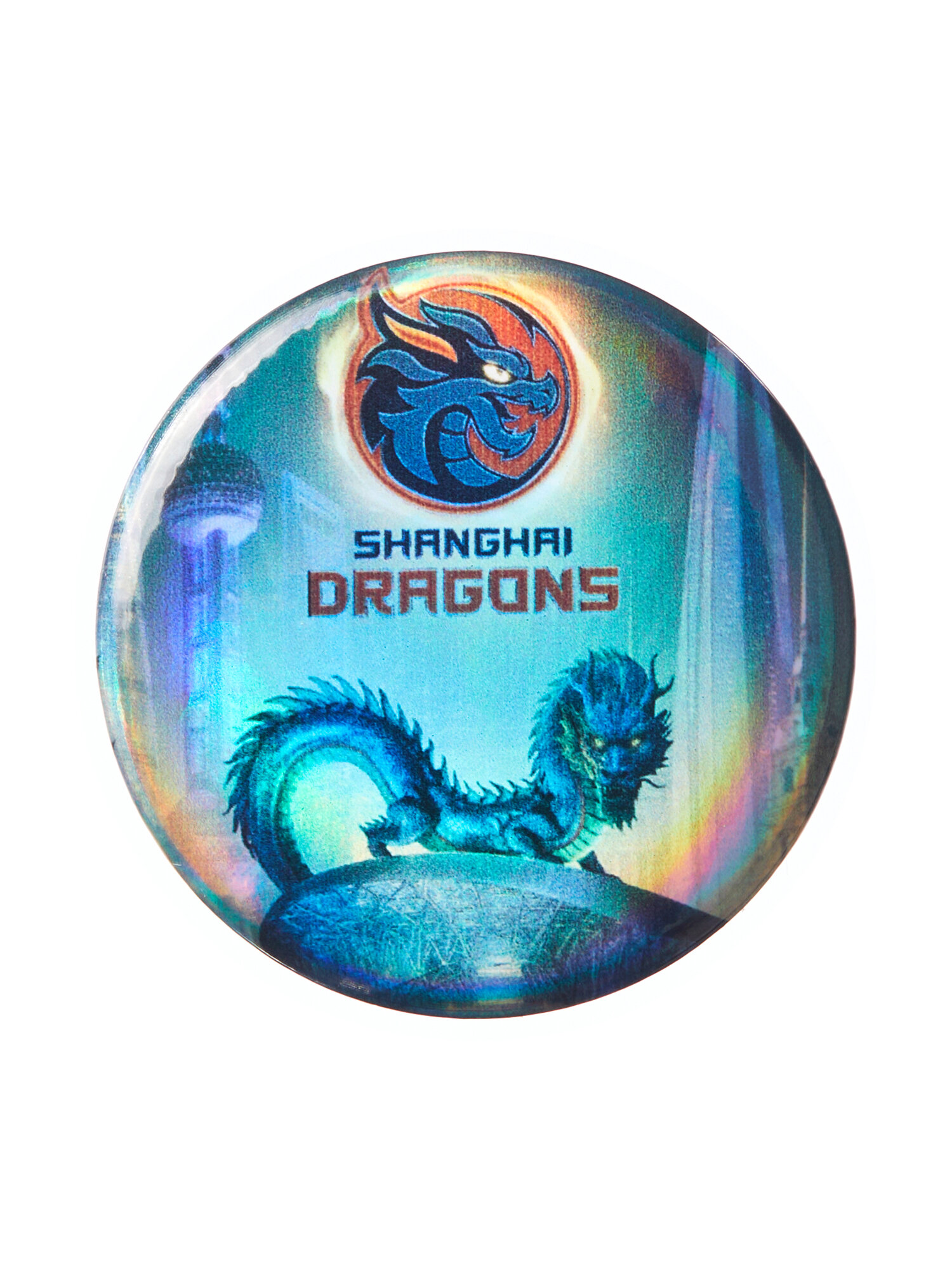 Значок закатной металлизированный ХК "Шанхайские Драконы"