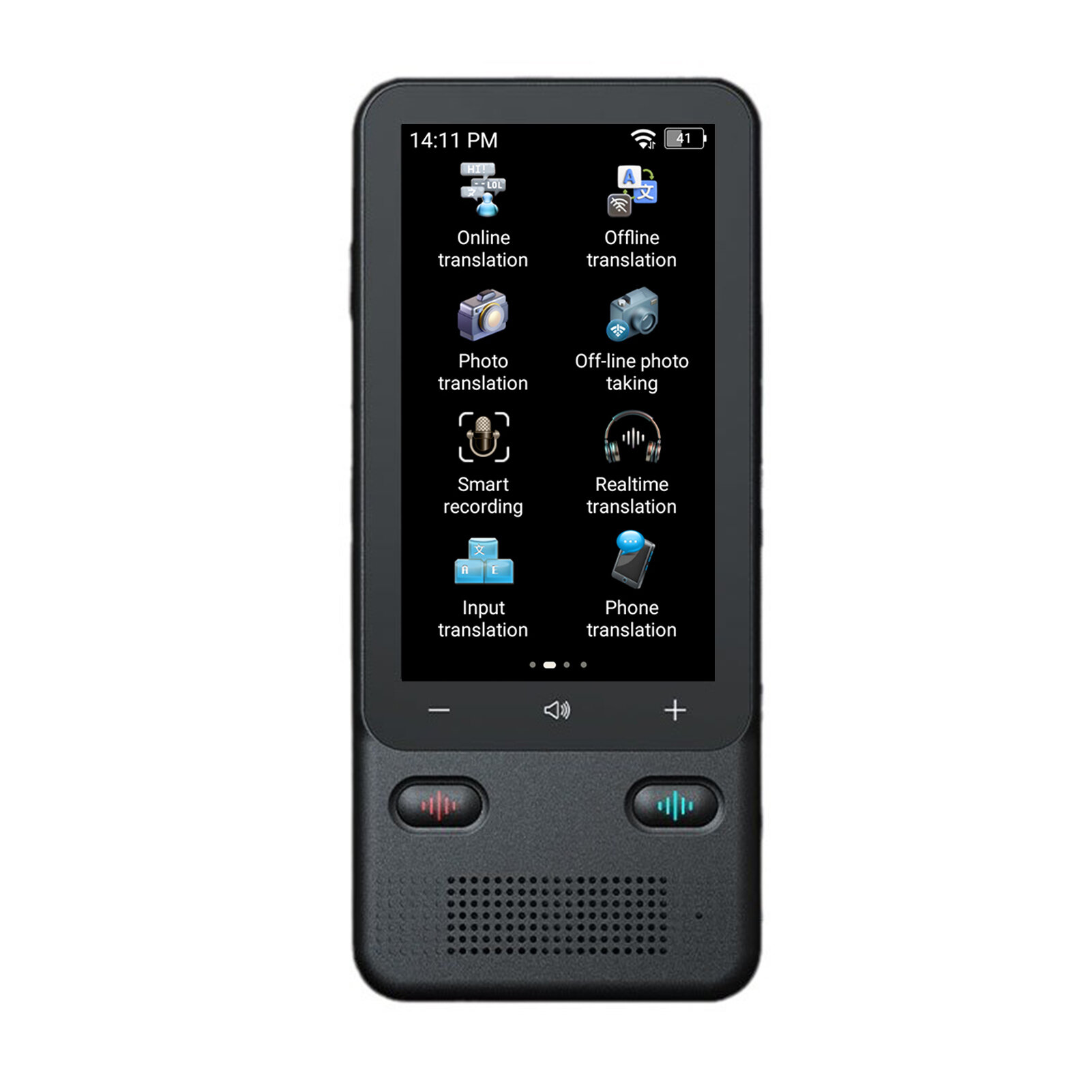Портативный переводчик языков. Голосовой перевод на 138 языков. Перевод в автономном режиме. Синхронный перевод. Перевод текста/фото. Поддержка видеозаписи с преобразованием единиц измерения и функцией ChatGPT. Китайский/английский/японский/корейский.