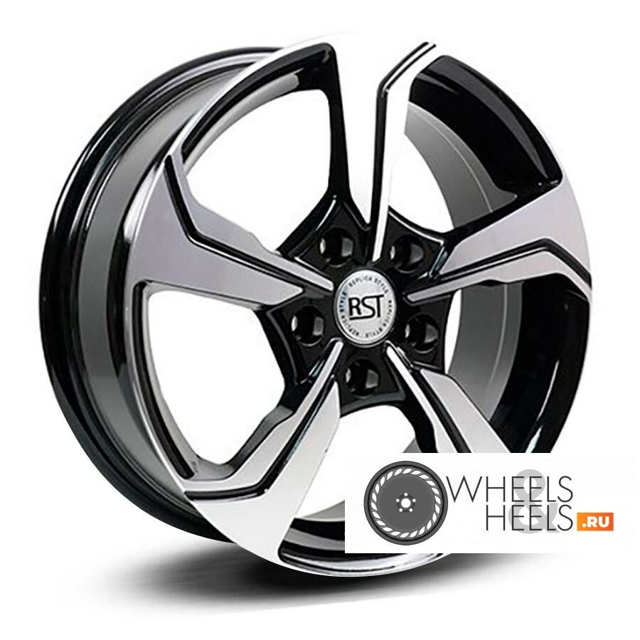 Диск автомобильный литой RST R026 16x6.5 5x112 et45 dia57.1 Черный с полированной лицевой поверхностью