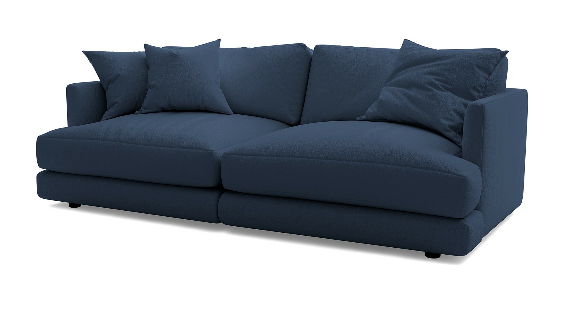 Диван Ибица 2 Velutto 54 NEW 212x105x87 см, синий Велютто, еврокнижка Фиеста