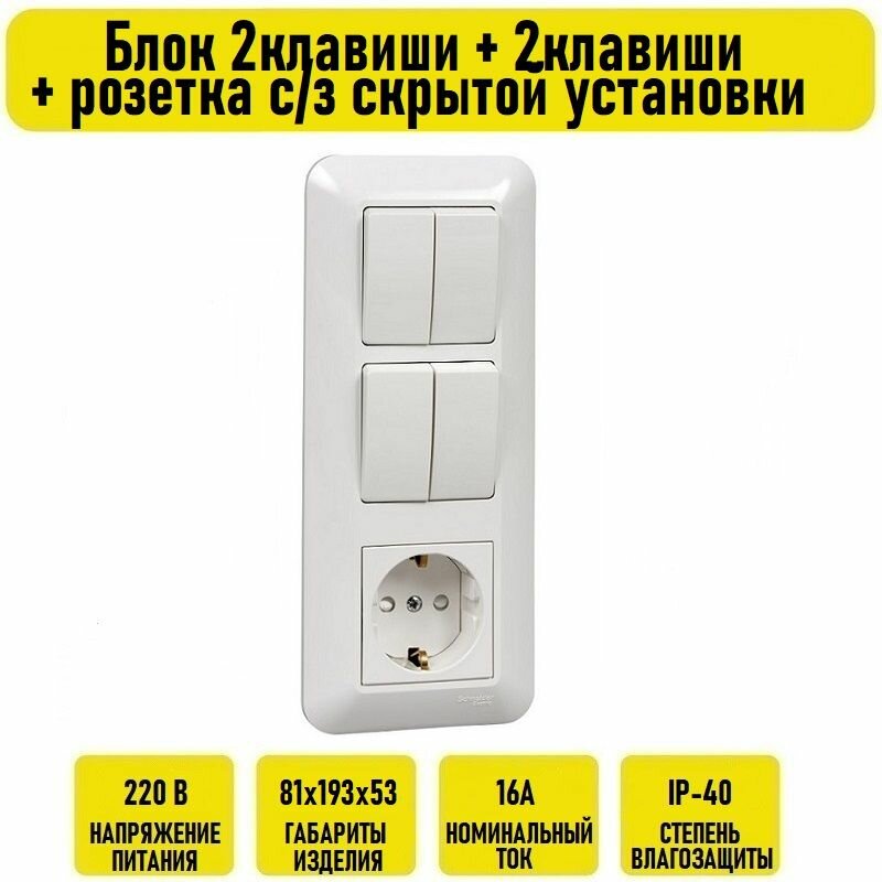 Розеточно-клавишный блок