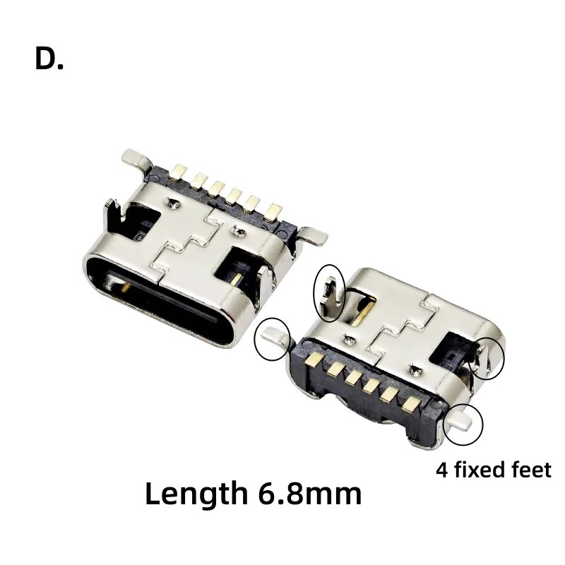 USB TYPE-C 6Pin разъем SMT D