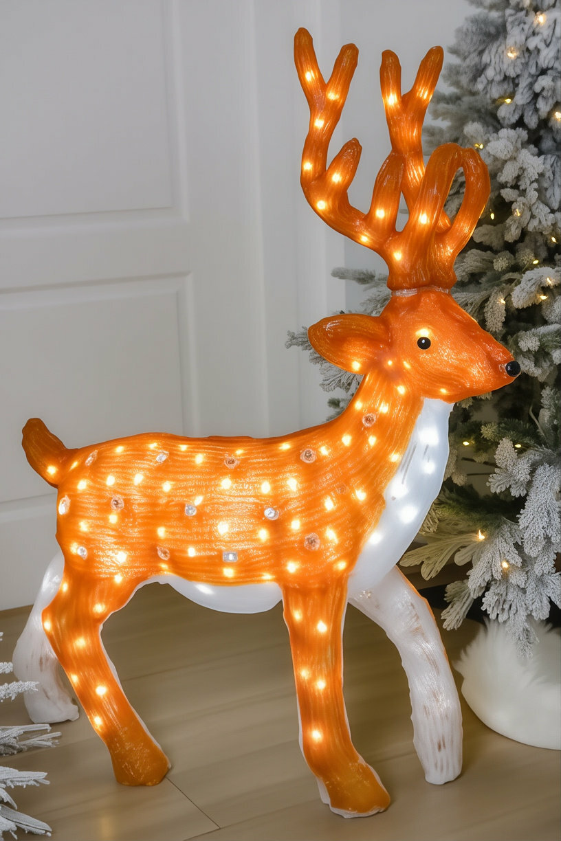 Декоративная светящаяся фигура олень ромей, акрил, 160 белых LED-огней, 110 см, уличный, Винтер Деко (Winter Deco) 4060472