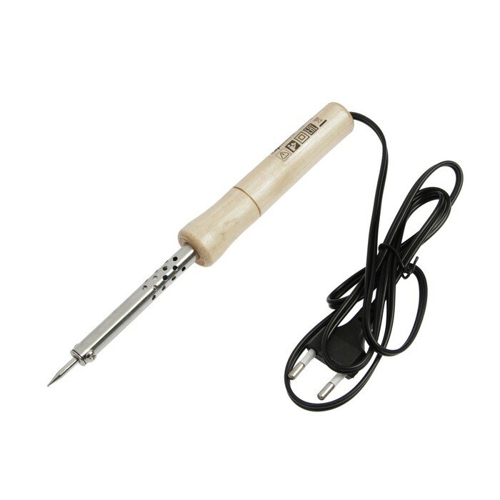 Паяльник Sparta 913102, деревянная ручка, 40 Вт, 220 В, медное жало (913102)