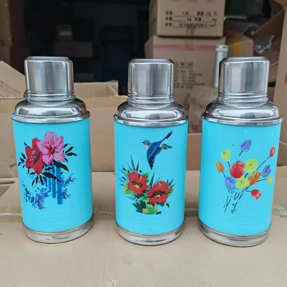 Термос Со стеклянной колбой, С ручкой, Крышка-чашка, 0.8 л