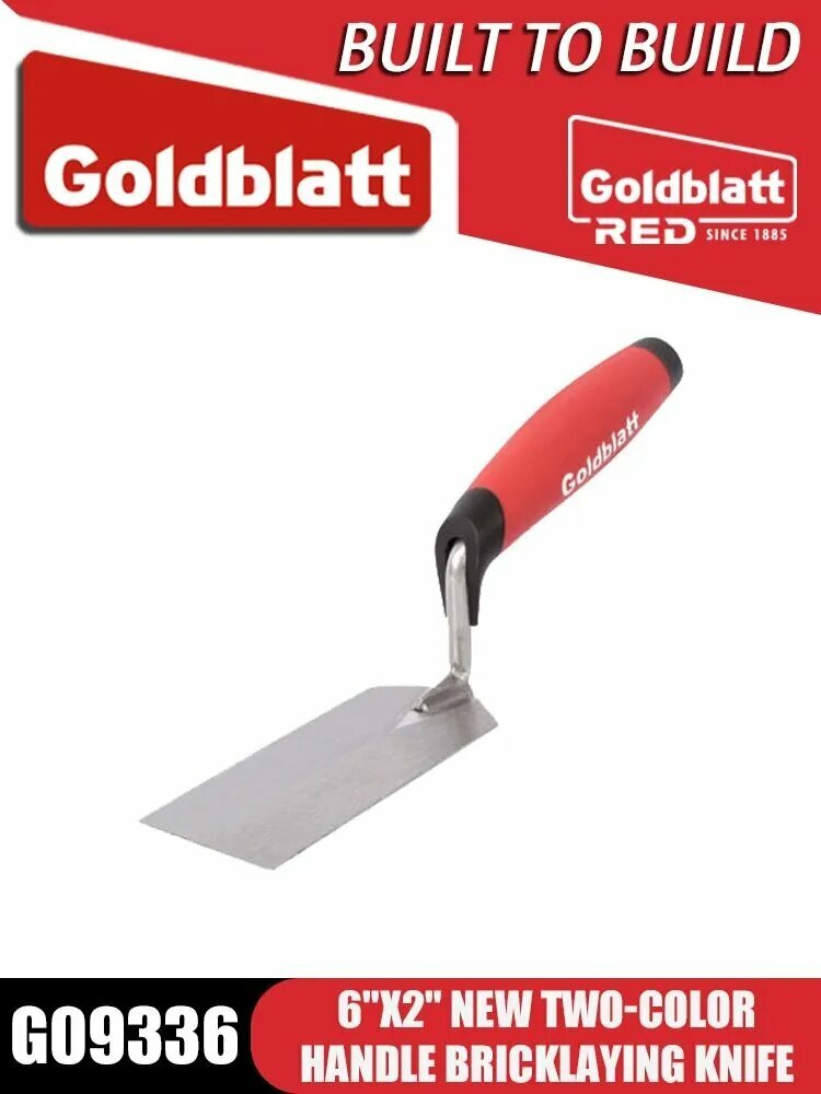 Goldblatt G09336 Новый нож для кладки кирпича с двухцветной рукояткой 6 "X2"