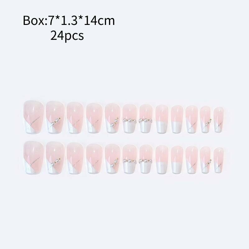 Наклейки для ногтей sweet french style pearl, a28, простой свежий маникюр