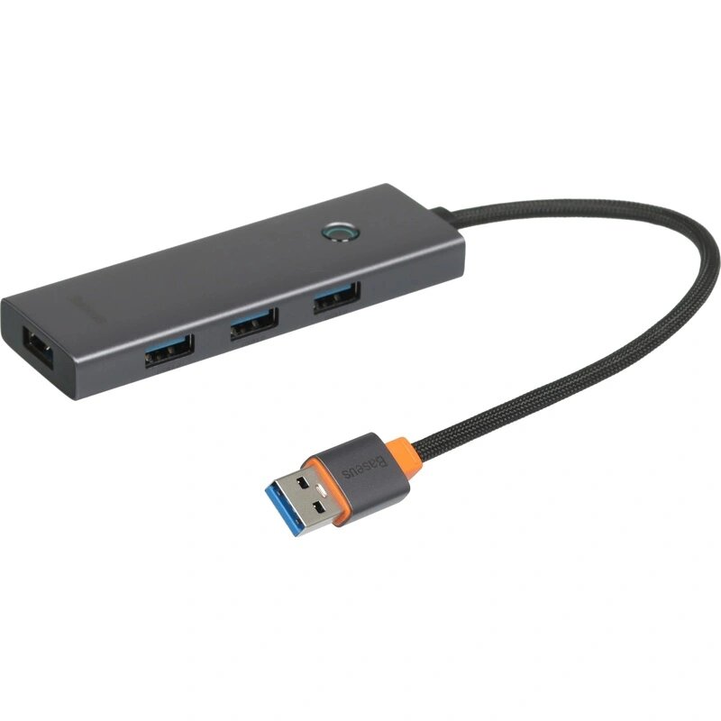 Разветвитель USB Baseus UltraJoy 4-Port Sp.Grey USB-A-3.0+C B0005280B811-09