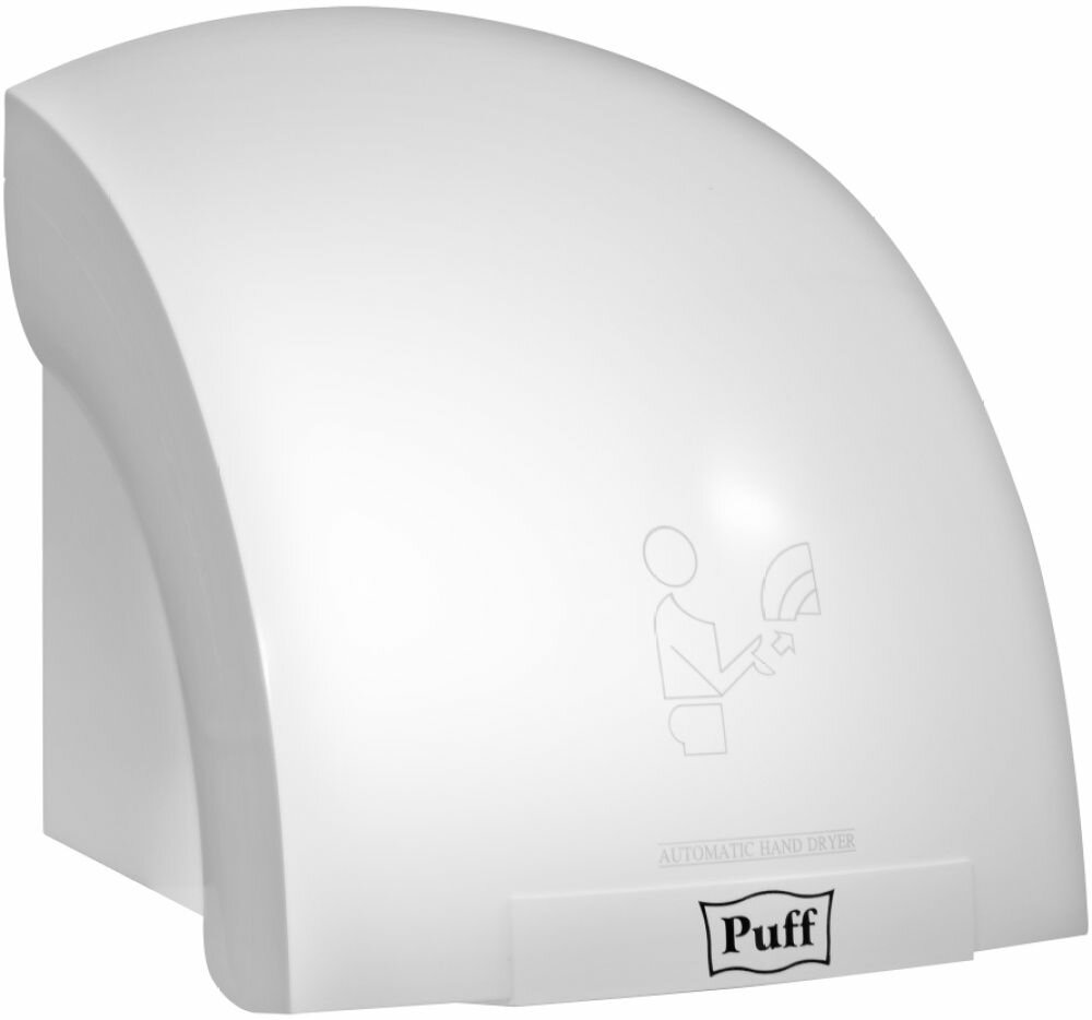 Сушилка для рук Puff-8975, высокоскоростной, 1.2 кВт, белый цвет