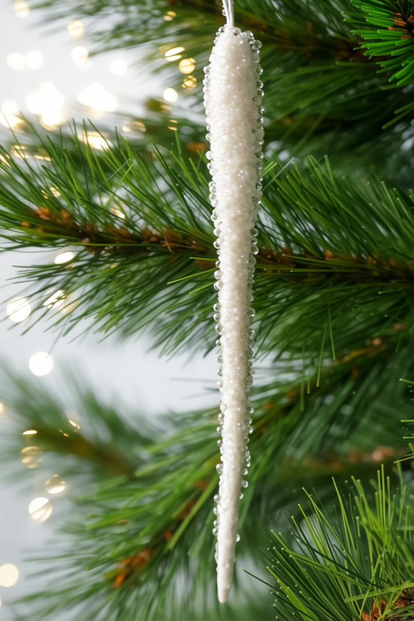 Ёлочная игрушка сосулька кристаллина, пенополистирол, 23 см, Винтер Деко (Winter Deco) 2007222
