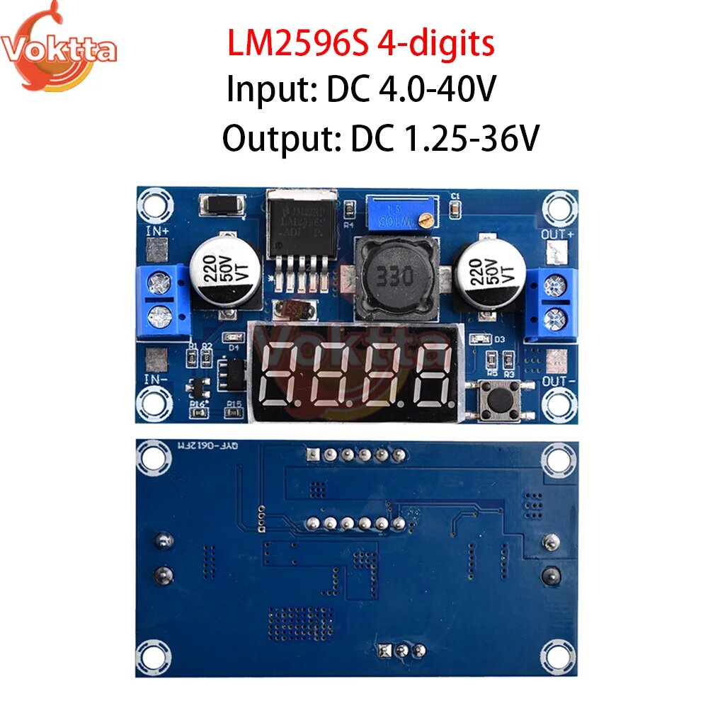 LM2596S регулятор напряжения DC 4.0-40V, 1.25-36V, 4 digits