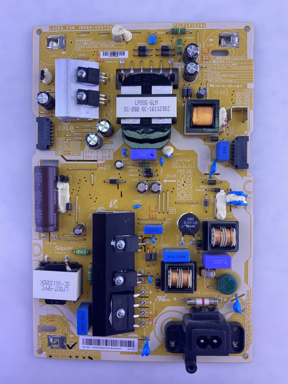 Блок питания PSU: BN44-00875A REV1.1 L40E6_KSM для телевизора SAMSUNG UE40KU6400