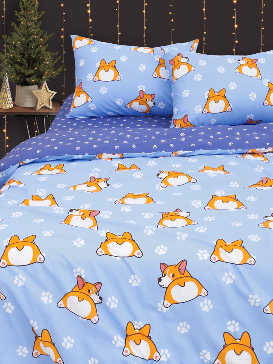 Постельное белье Uniqcute Евро, Поплин, наволочки 50х70 см, Корри