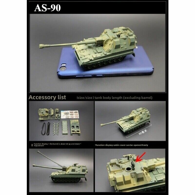 Сборная модель танка 1:72 из пластика — миниатюра для сборки и покраски, для коллекции или подарка, случайный цвет