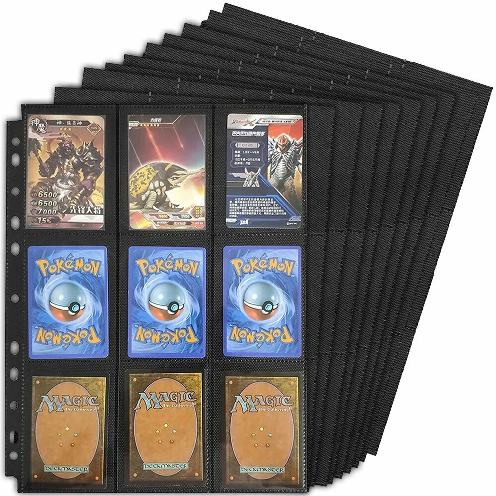 180 коллекционных карточек, 10 страниц для 18 карманов (двустороннее отображение)