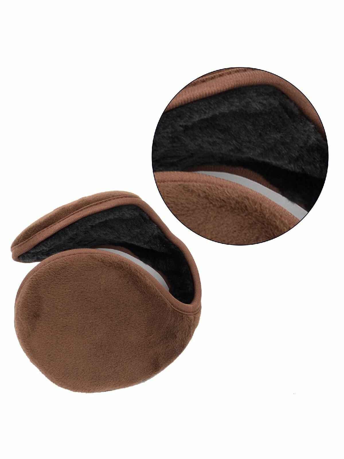 Наушники меховые, Зимние наушники с утолщенной теплой ушной сумкой_кофейный