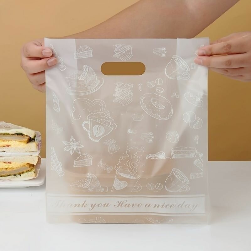Подарочный пакет с граффити, 20х30 см.50 прозрачных.(Используется для приготовления тортов на обед, ланч-боксов, конфет, кексов)