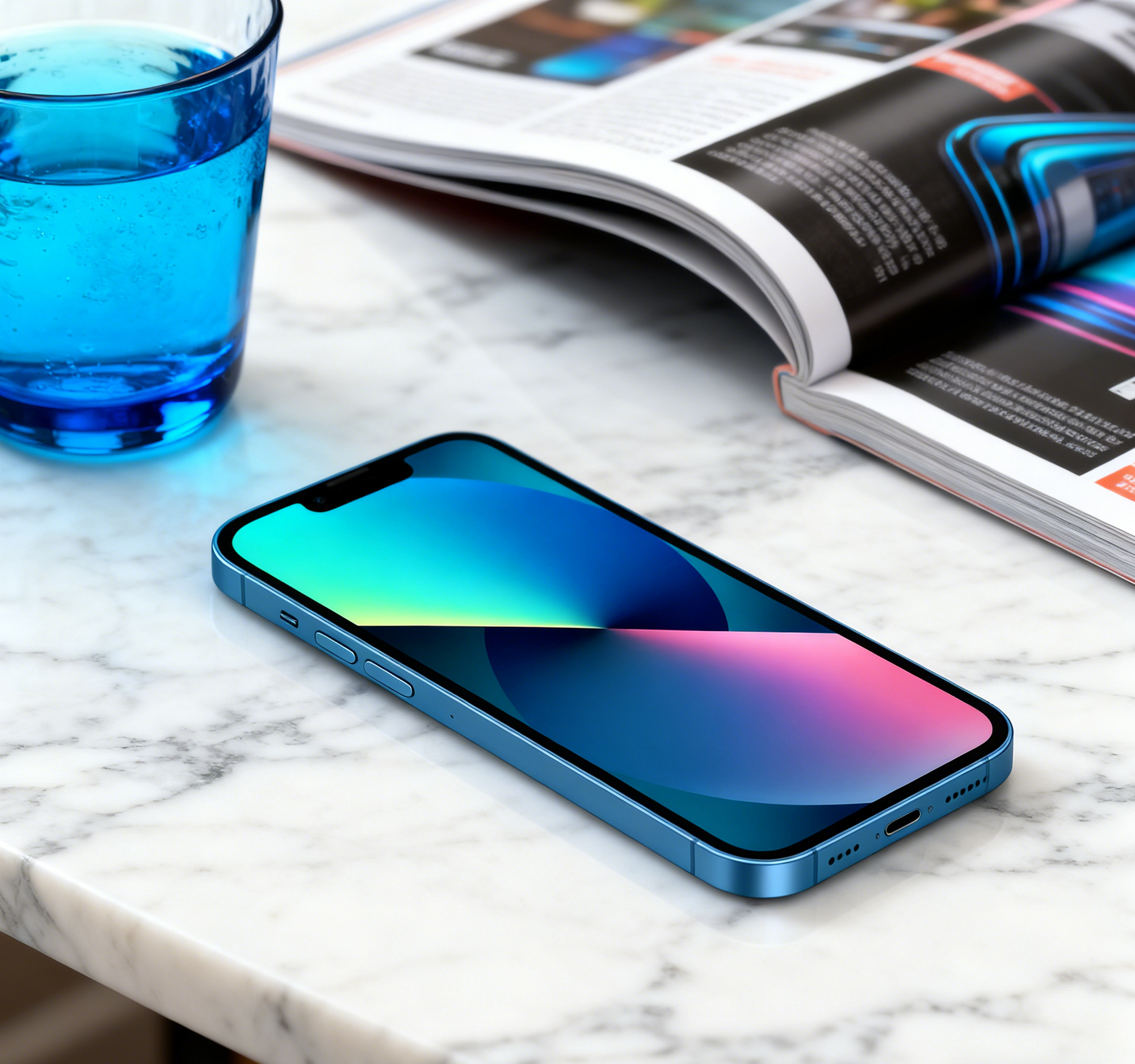 Смартфон Apple iPhone 13, OLED экран, камера 12 МП, 4 ГБ,512ГБ,синий