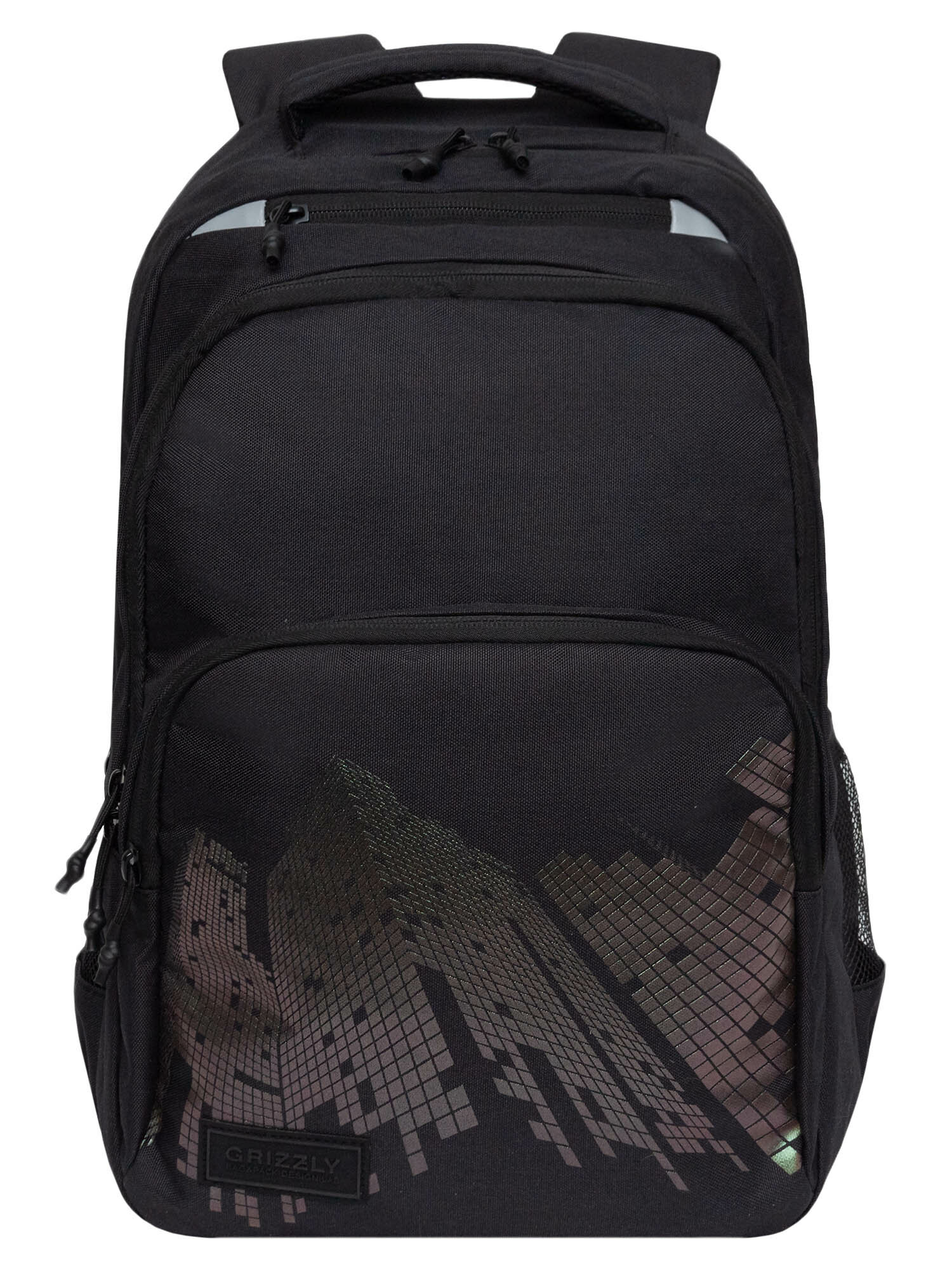 Школьный рюкзак GRIZZLY для мальчика 5-11 класс RU-430-8/1, 2 отделения, световозвращающие элементы