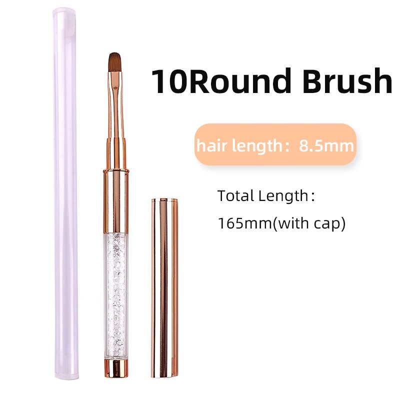 Кисть для дизайна ногтей 10 Round Gel Brush, 165mm