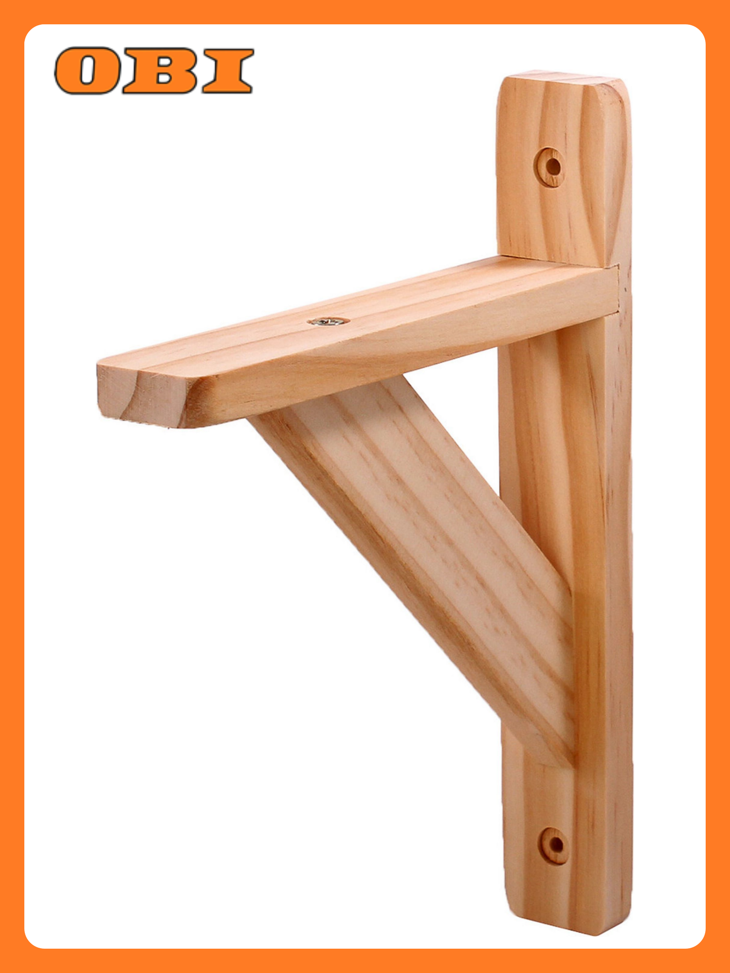 Кронштейн Larvij MKB, для полки, дерево, коричневый, 150x200x20 мм