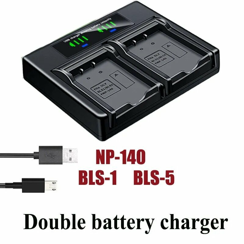 Двойное USB-зарядное устройство для For OLYMPUS BLS1 BLS-5 BCS-5 Olympus E-PL2 PL5 PL6 PL7 PL8 PL10 E-400 410 OM-D E-M10
