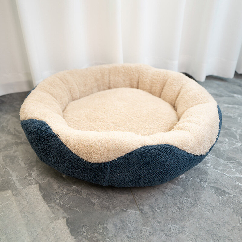 Собачья будка зимой теплая собачья сеть красная собачья кровать круглая собачья кровать зимой синее сращивание_Большой