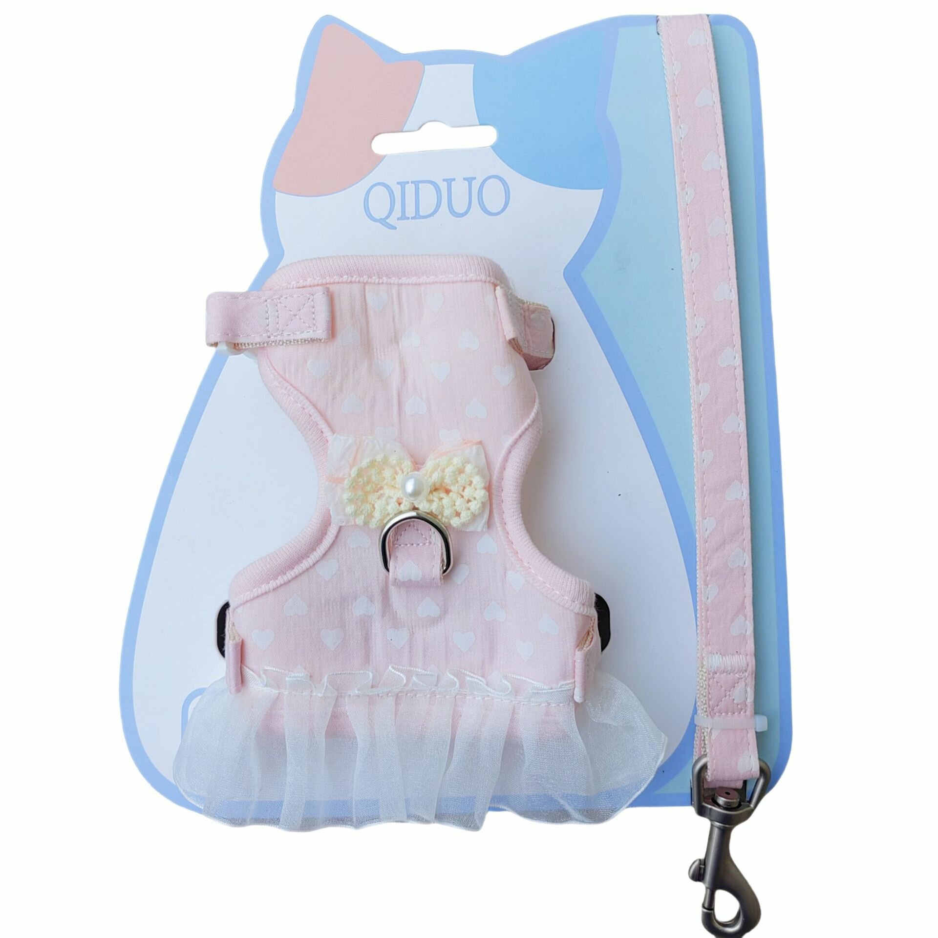 Поводок для кошек и собак, поводок для маленьких собак, милый поводок, регулируемая шлейка для собак. розовое