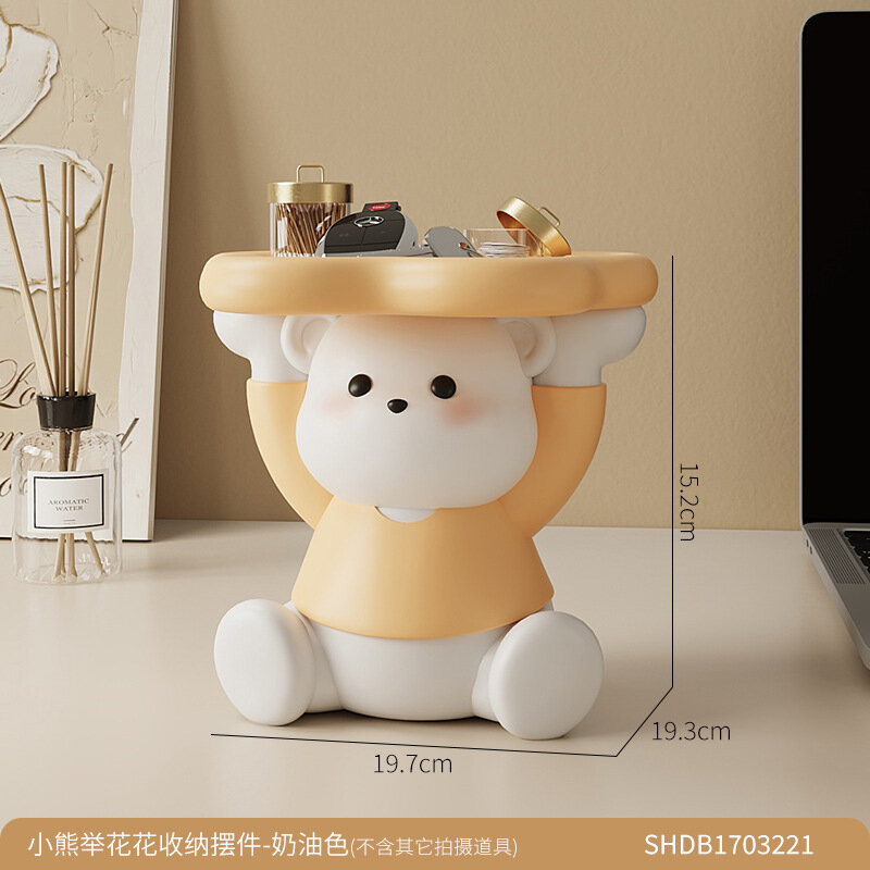 Кремовый стиль, милый маленький медвежонок, украшения для хранения прихожей, украшения для стола, гостиной, подарок на новоселье