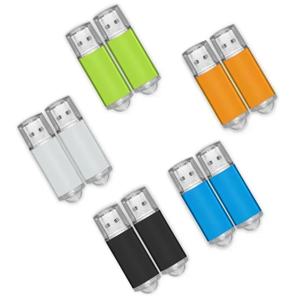 KAWEIDA Flash Disk USB 2.0 флэш-накопители 8/16/32/64/128 ГБ набор из 10 штук 32GBX10PCS, Multicolor 1