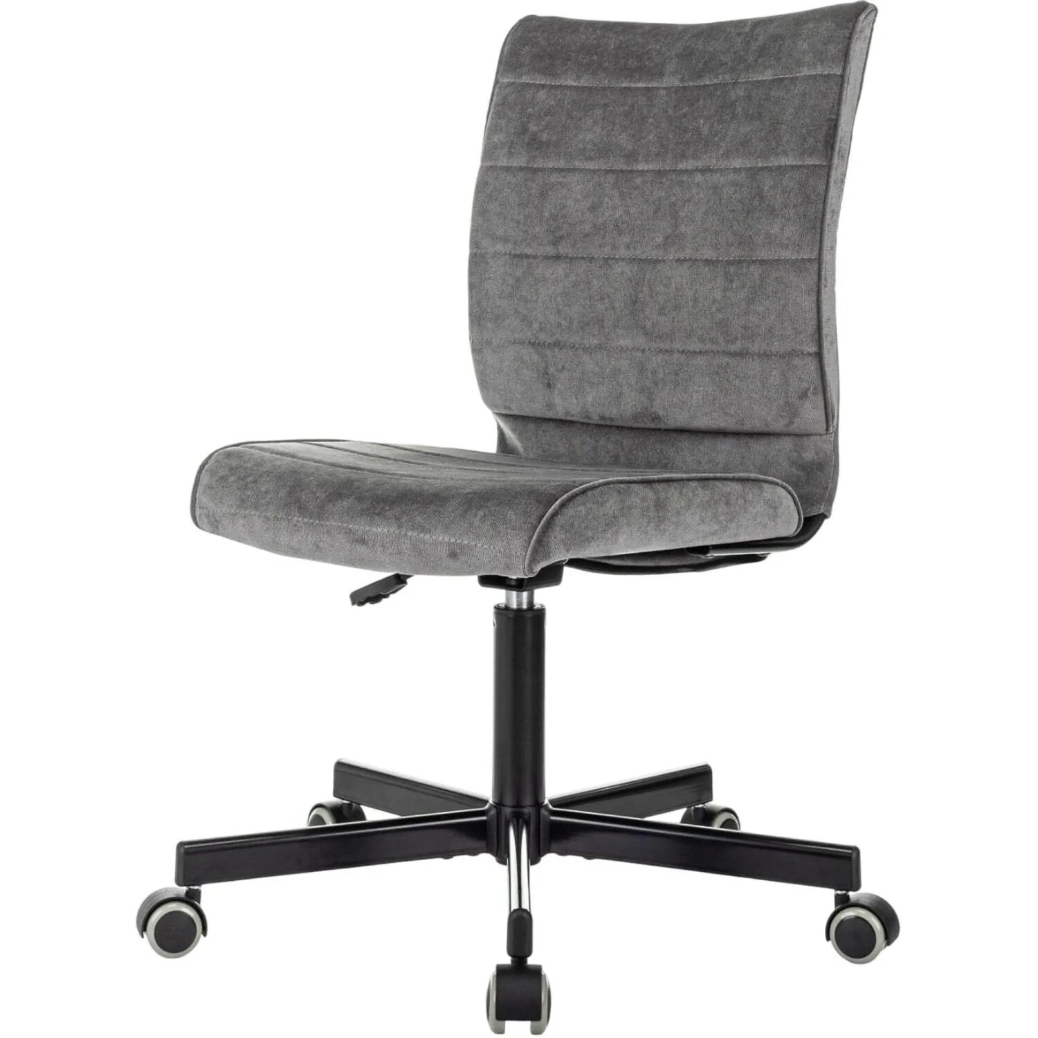 Кресло VB_EChair 303 серый Light-19 крестов. металл черный