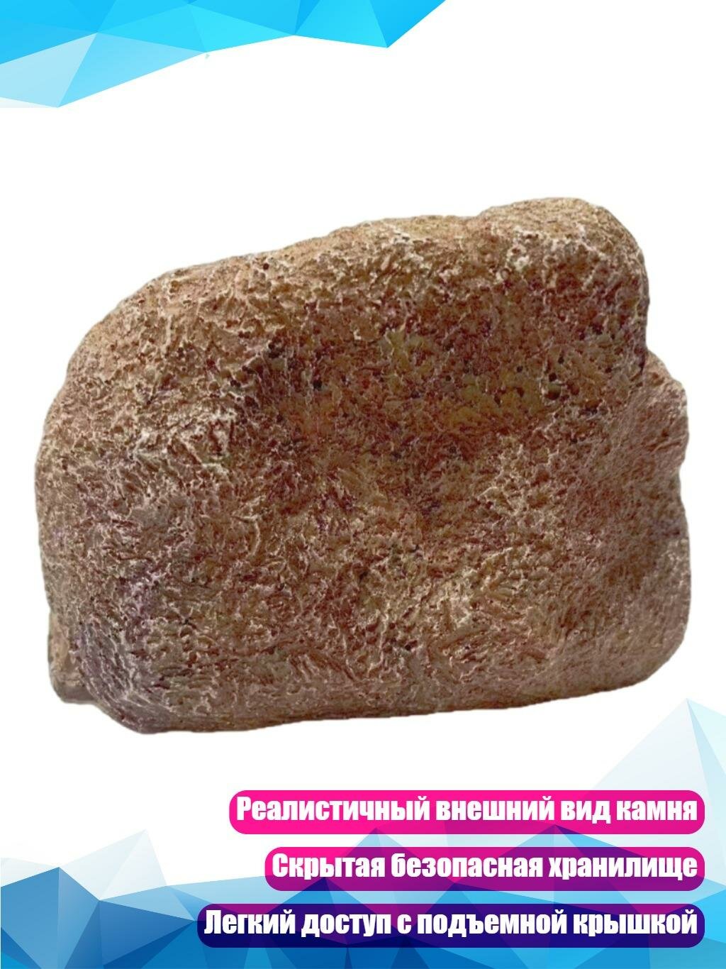 Водонепроницаемый резиновый камень-тайник для улицы