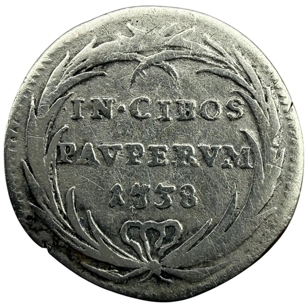 Италия, Папская область (Ватикан) 1 гроссо 1738 г. (IX)