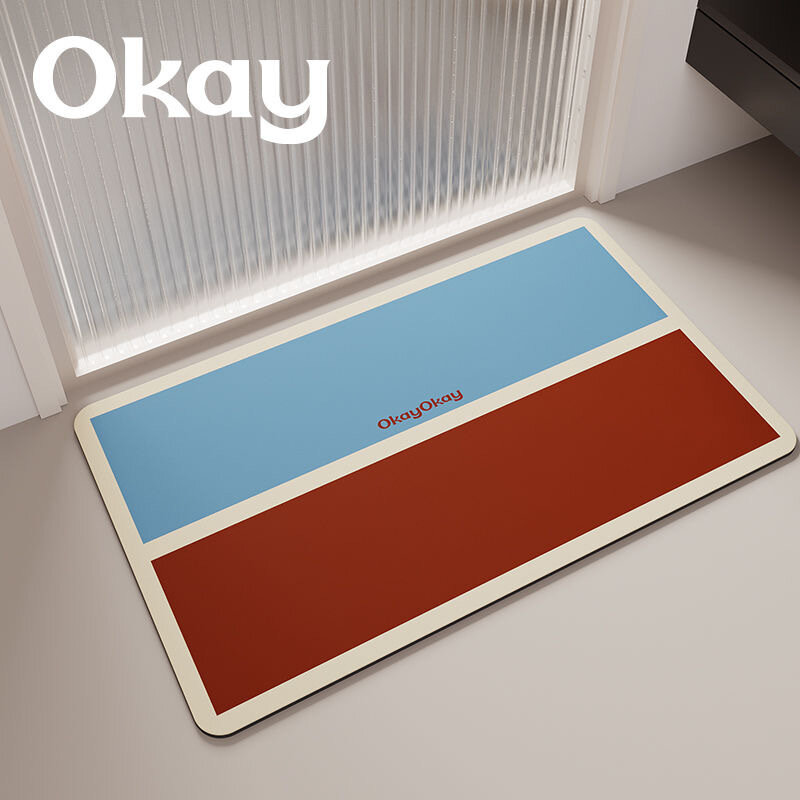 Современный логотип OKay силиконовый алгейный резиновый ванночный коврик, нескользящий, быстросохнущий, размер 50x80 см