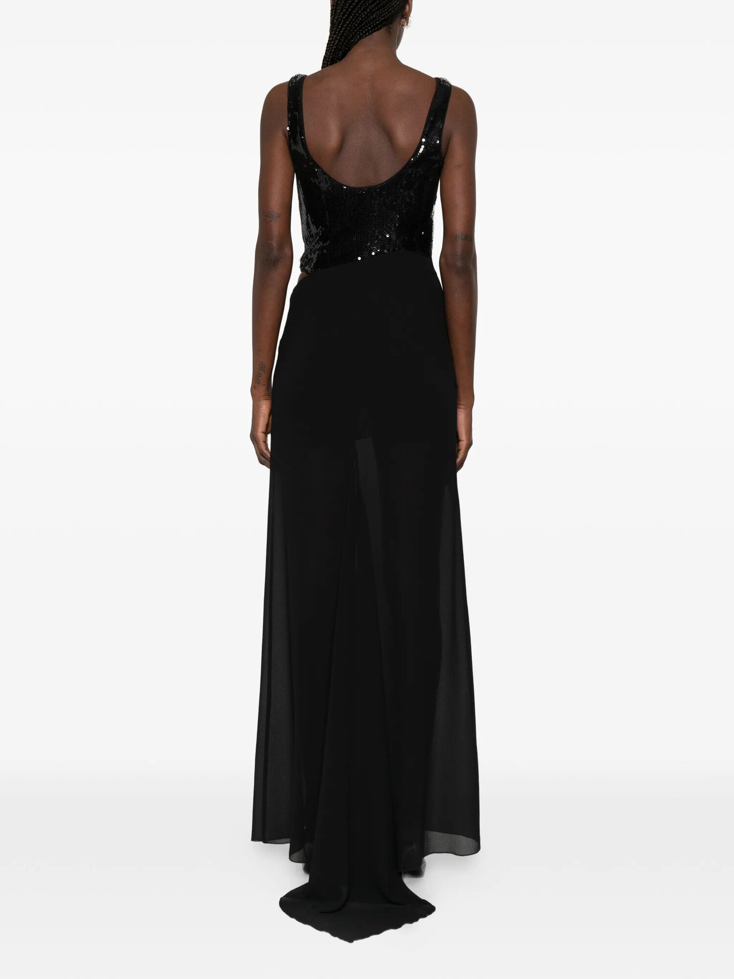 Платье PATRIZIA PEPE Sequin-bustier maxi dress, размер 38, black/black — фото 1