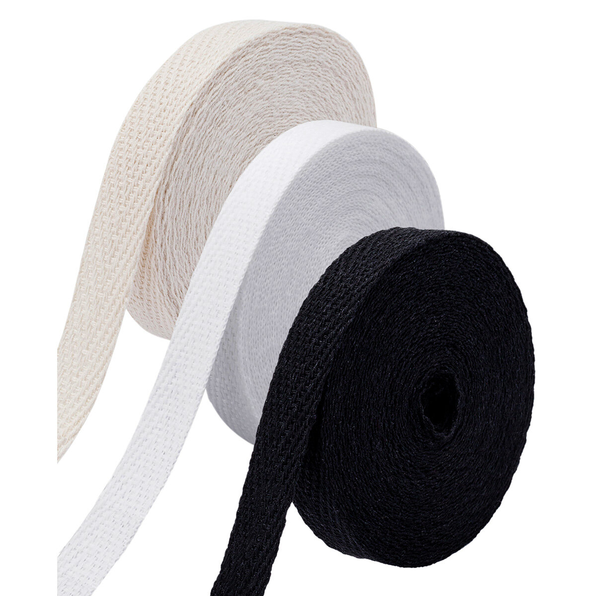 Киперная лента для шитья и рукоделия, ширина 1 см, хлопок 2,5 г/м, ассорти №2, 3 цвета