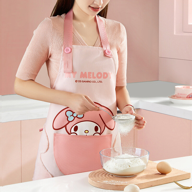 Фартук Sanrio, кухонный, бытовой, с поясом, новый летний тонкий, симпатичный, водонепроницаемый и маслоотталкивающий.