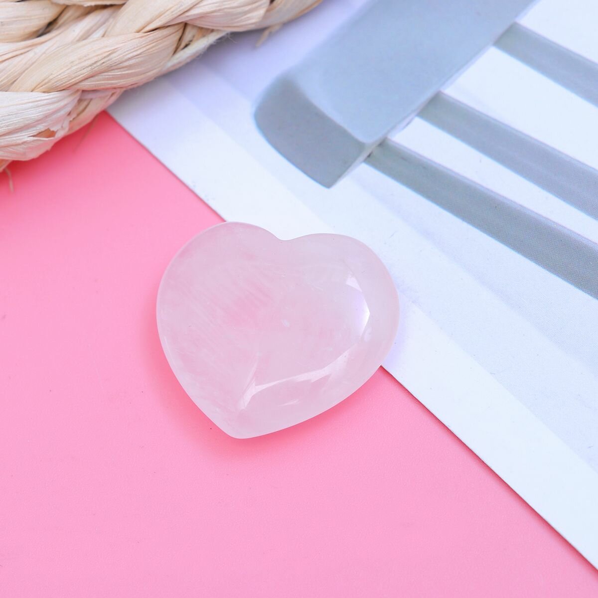 Кристаллы Розового Кварца, Плавленная Форма, Для Декора и Подарка, 1 Штука