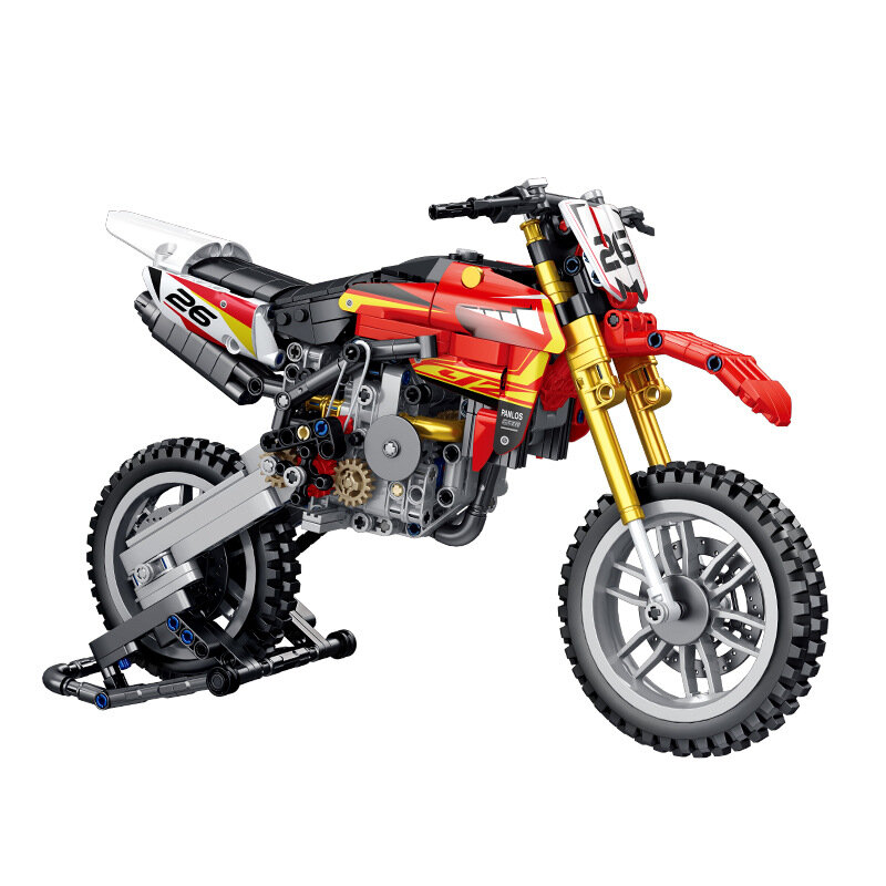 Модель мотоцикла Yamaha YZ450F масштаб 1:8 собранный с LED подсветкой конструктор игрушка