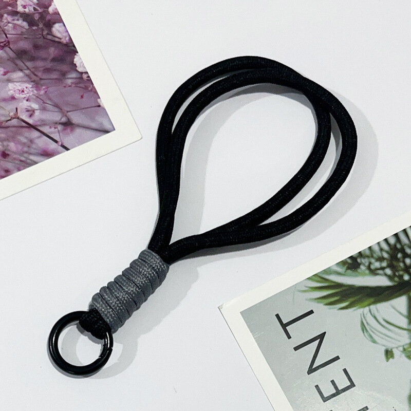 Короткий цветной блокированный узловатый плетеный шнурок для телефона, плюшевый брелок, плетеный шнурок, антипотерянный ремешок 15 см