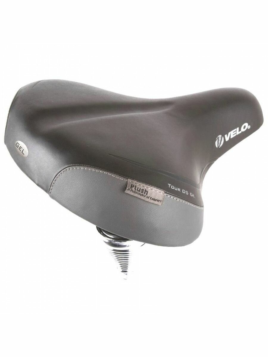 Седло велосипедное VELO TOUR DS GEL комфортное, 265х255мм, пружина