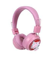 Детские беспроводные Bluetooth-наушники HELLO KITTY AH-902D с креплением на голову, милый мультяшный дизайн розовый