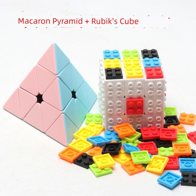 Макарон-пирамида — треугольный кубик Рубика, трехслойный, нерегулярной формы, однотонный, развивающая головоломка для